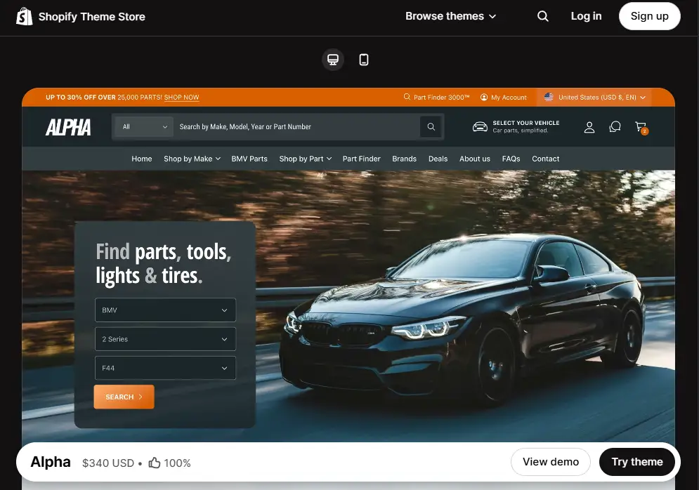 11 Best Shopify Themes for Auto Parts Stores in 2025 (Fast & High-Converting) - SkyBootstrap